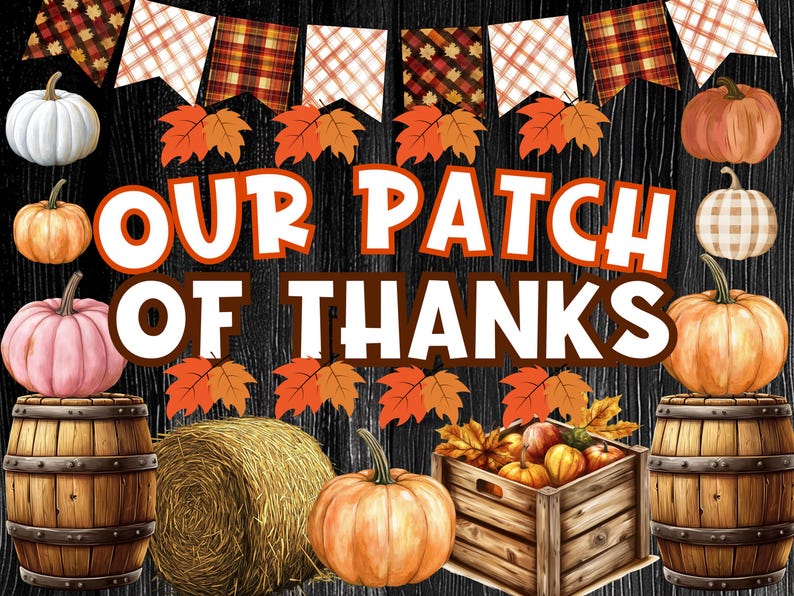 November Bulletin Board Decor Set Gratitude Board Kit for a Festive ...