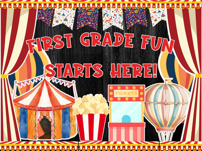 Classroom Bulletin Board Design Carnival Fun Theme Decor Set Back to ...