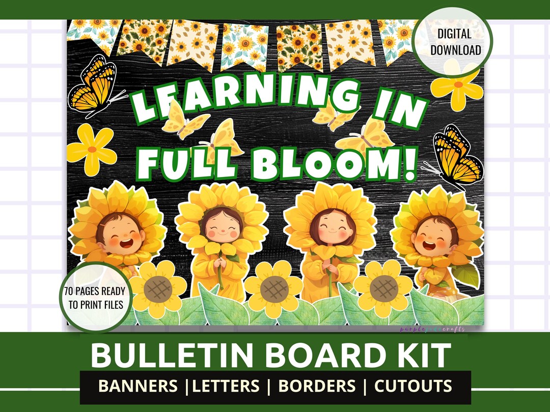 Sunflower Bulletin Board Kit Printable | Learning in Full Bloom ...