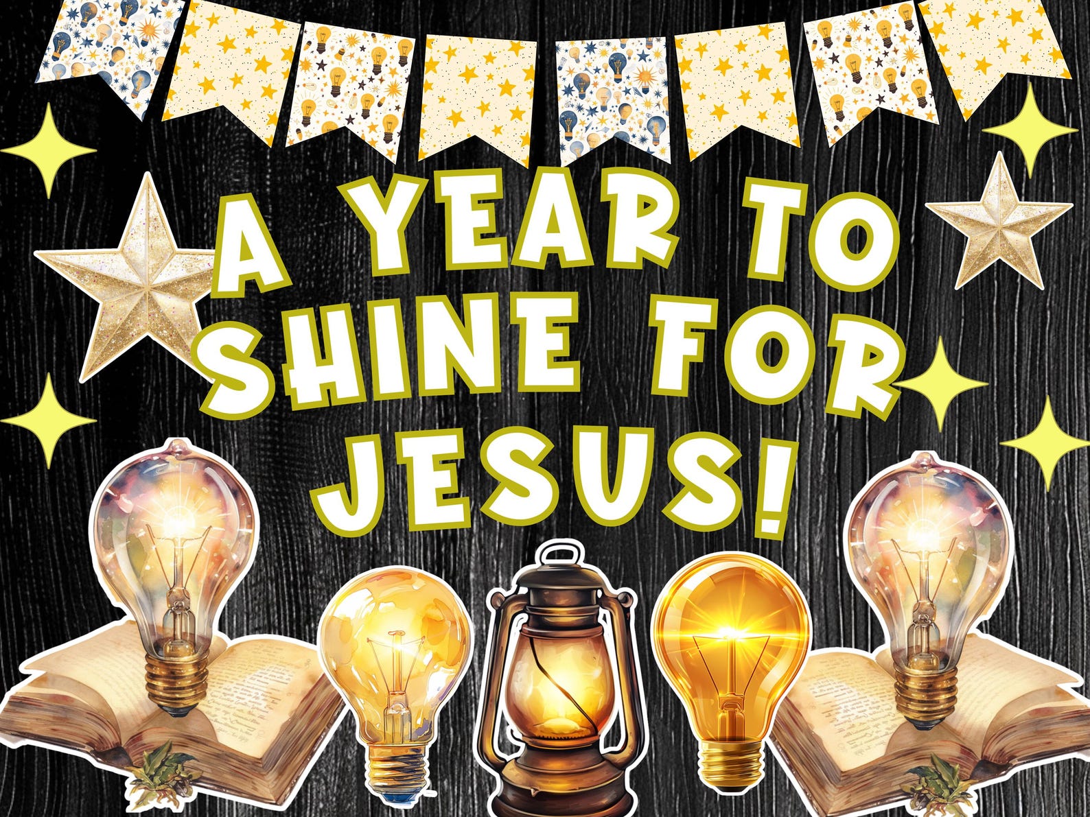 New Year Christian Bulletin Board Shine for Jesus Theme Bulletin ...