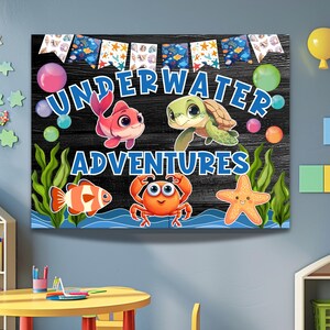 Ocean Life Bulletin Board Kit Fun Fish Decor for Home or School Under ...