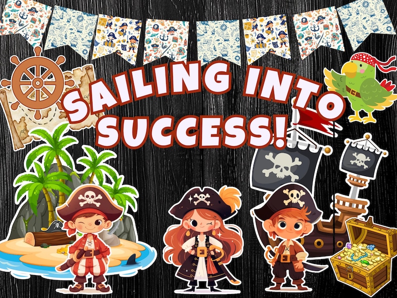 Pirate Themed Bulletin Board Kit Nautical Classroom Decor for Teachers ...