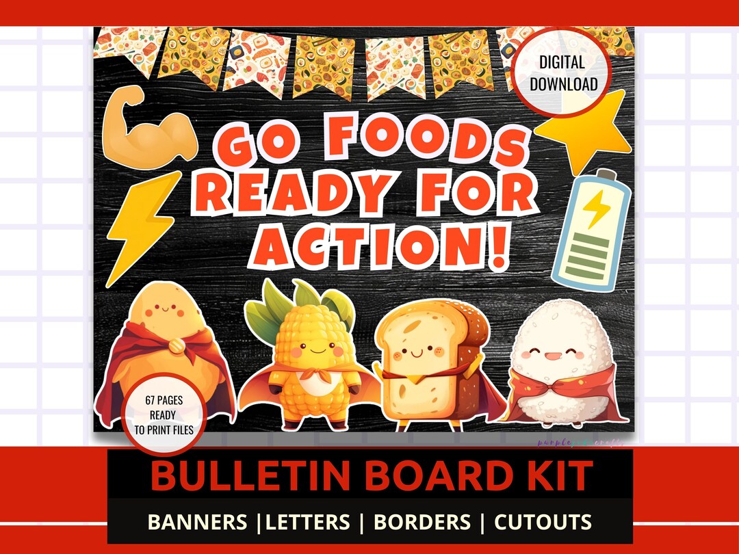 Go Foods Bulletin Board Kit, Healthy Eating Classroom Decor, Nutrition ...