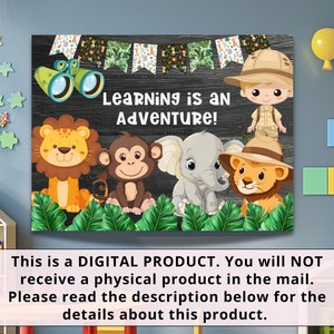Safari Jungle Theme Bulletin Board Decor Set Kindergarten Classroom ...