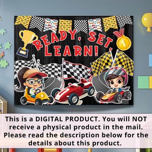 Classroom Bulletin Board Race Car Theme Decor Set Back to School ...