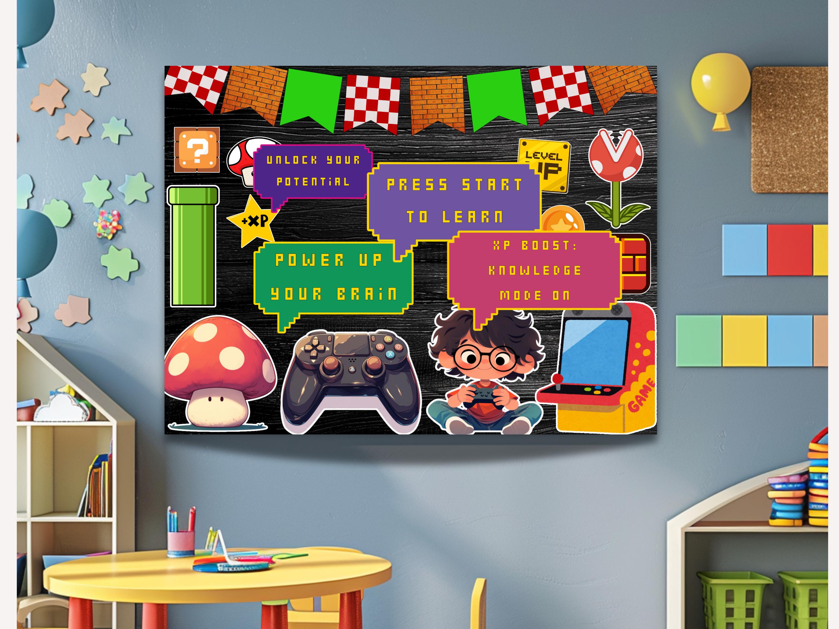 Gamer Theme Bulletin Board Kit Back to School Bulletin Board Gamer ...