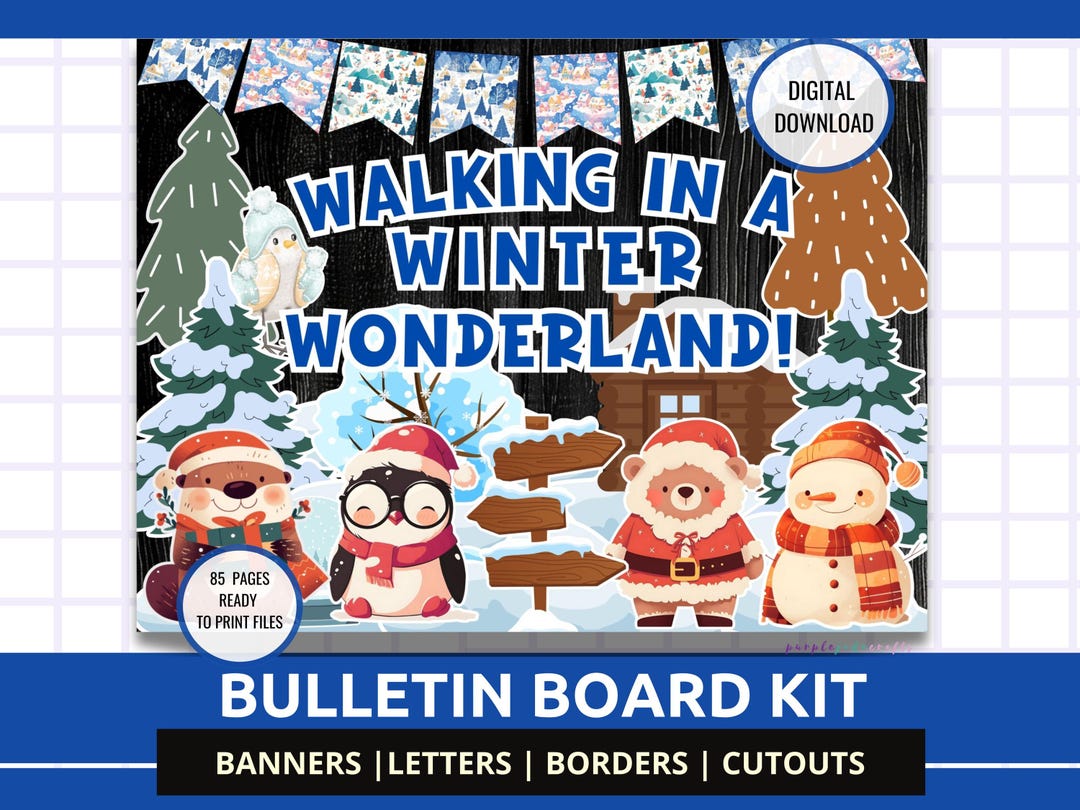 Classroom Bulletin Board Kit Winter Theme Door Decor Kit, Winter ...