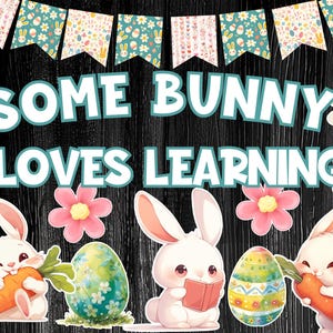 Spring Easter Bunny Bulletin Board Kit for Classroom | Printable Easter ...