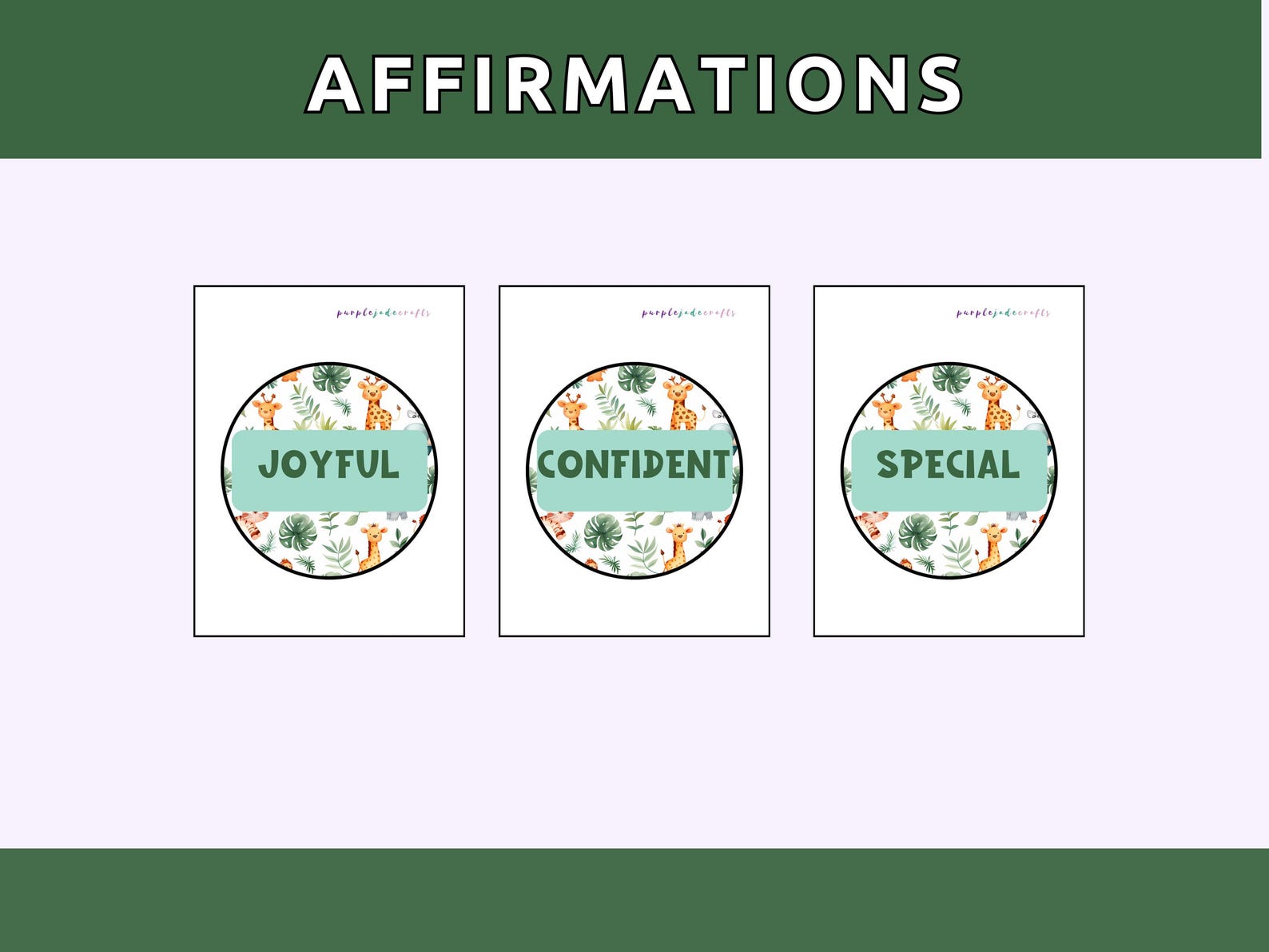 Affirmation Station Classroom Decor Jungle Safari Theme Positive ...