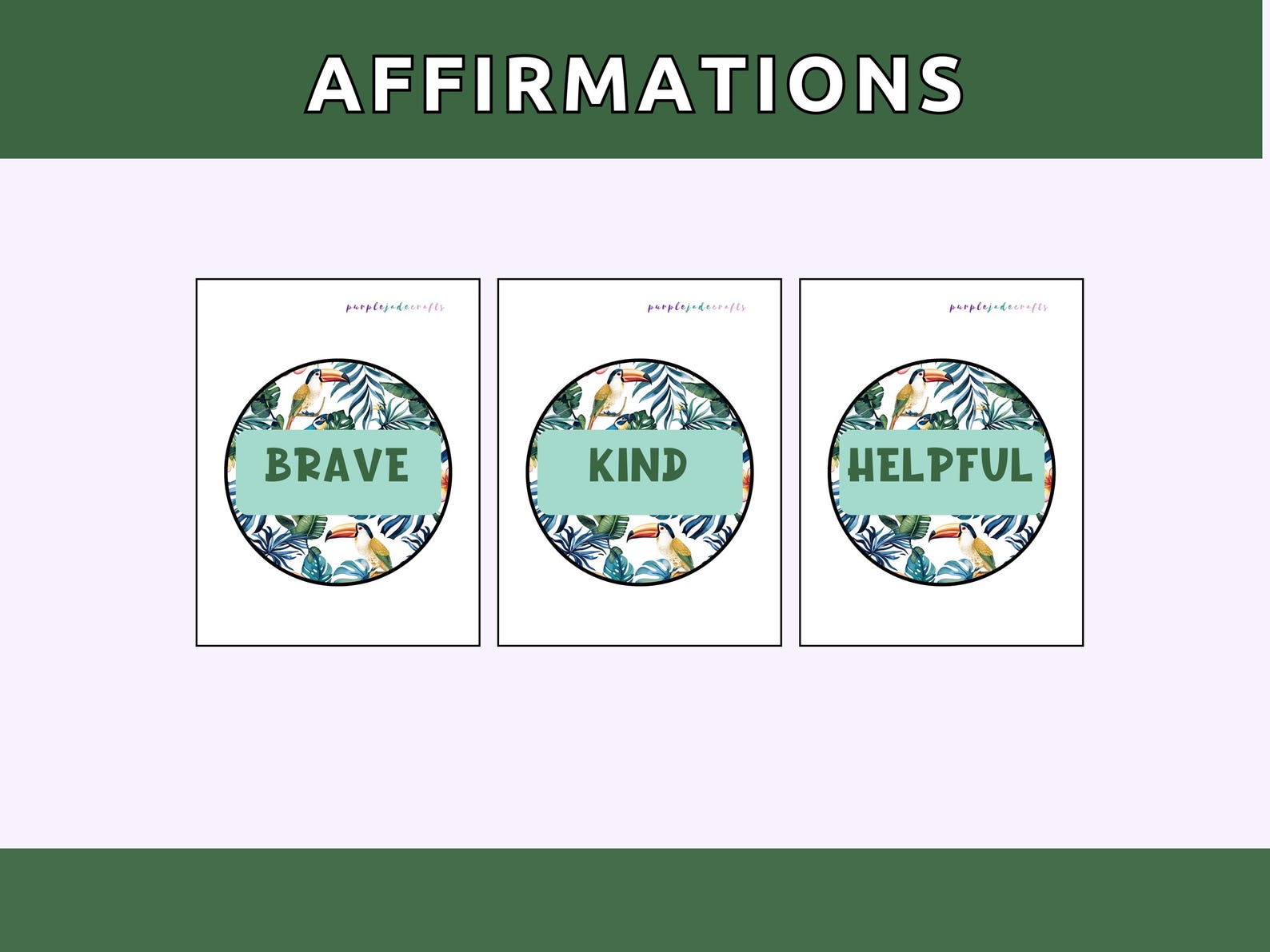 Affirmation Station Classroom Decor Jungle Safari Theme Positive ...