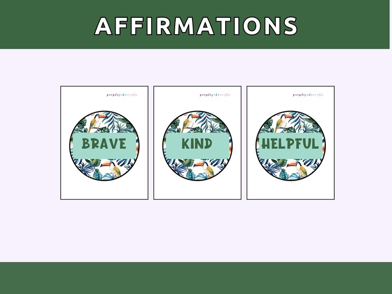 Affirmation Station Classroom Decor Jungle Safari Theme Positive ...