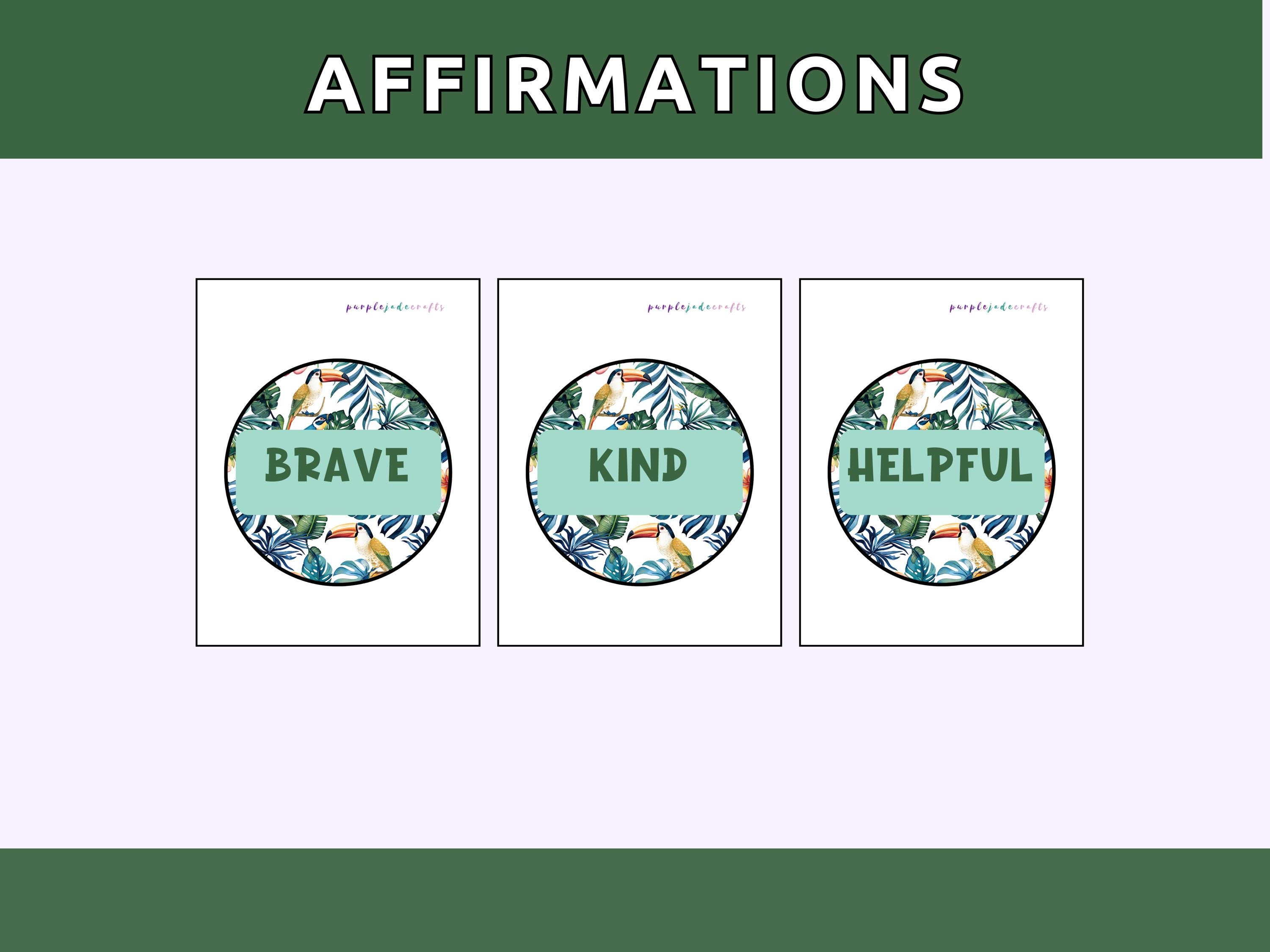 Affirmation Station Classroom Decor Jungle Safari Theme Positive ...