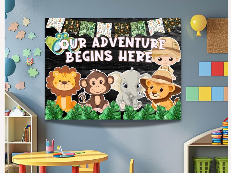Classroom Bulletin Board Safari Jungle Theme Decor Set Back to School ...