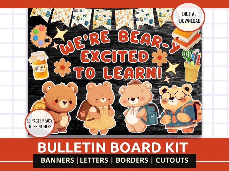 Bear Bulletin Board Kit Back to School Classroom Decor Cute Bear Themed ...