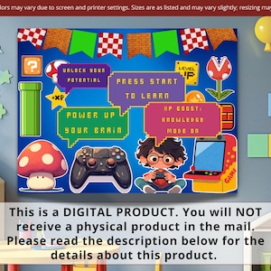 Gamer Theme Bulletin Board Kit Back to School Bulletin Board Gamer ...