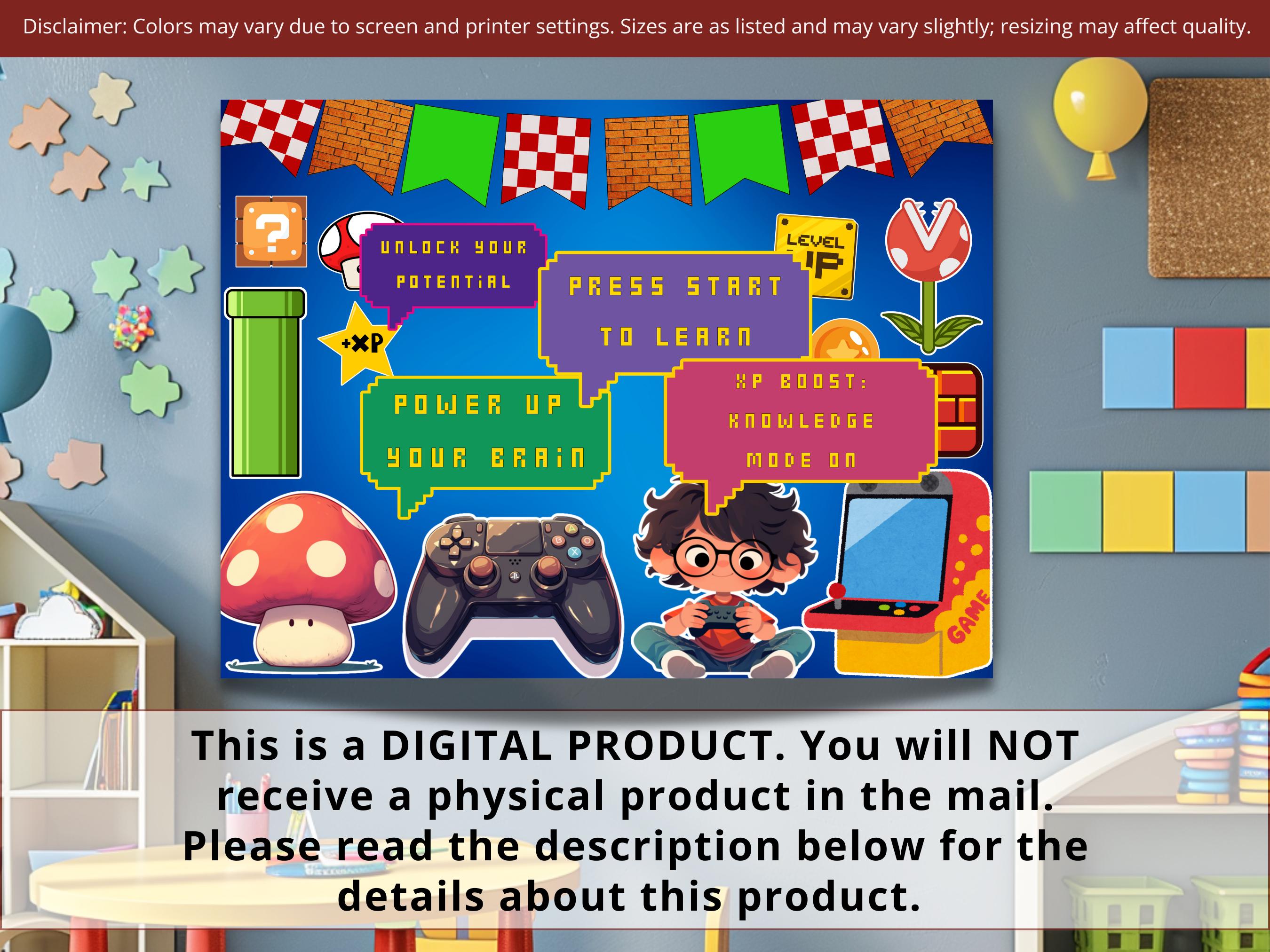 Gamer Theme Bulletin Board Kit Back to School Bulletin Board Gamer ...