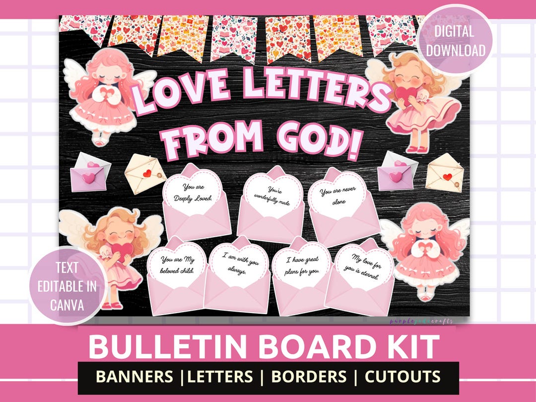 Christian Bulletin Board Kit Love Letters From God Theme Valentines ...