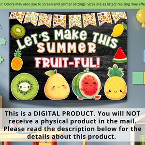 Summer Bulletin Board Kit Summer Fruits Theme Classroom Decoration End ...