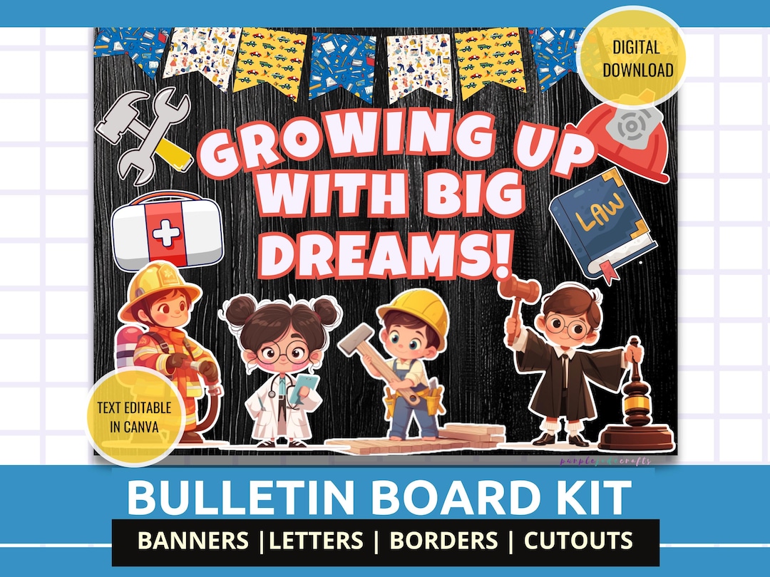 Children's Job Occupation Bulletin Board Set When I Grow up Bulletin ...
