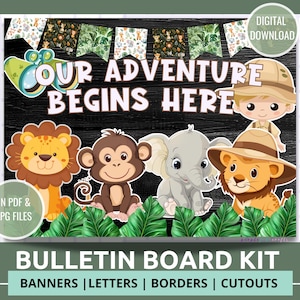 Classroom Bulletin Board Safari Jungle Theme Decor Set Back to School ...