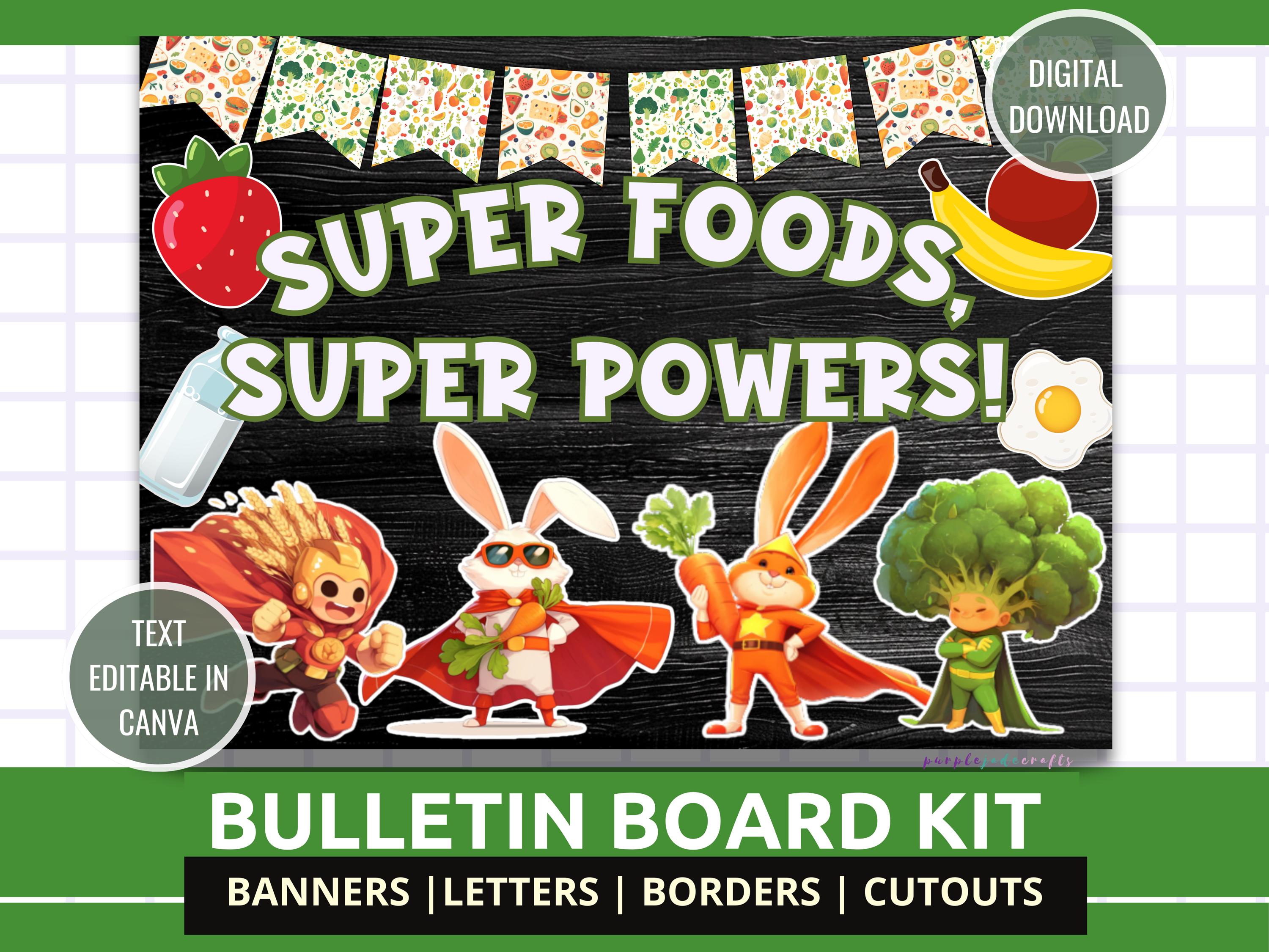 Nutrition Month Bulletin Board Lunch Room Bulletin Board Kit Nutrition ...
