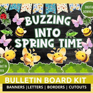Spring Bulletin Board Kit With Buzzing Bees Theme Seasonal Classroom ...