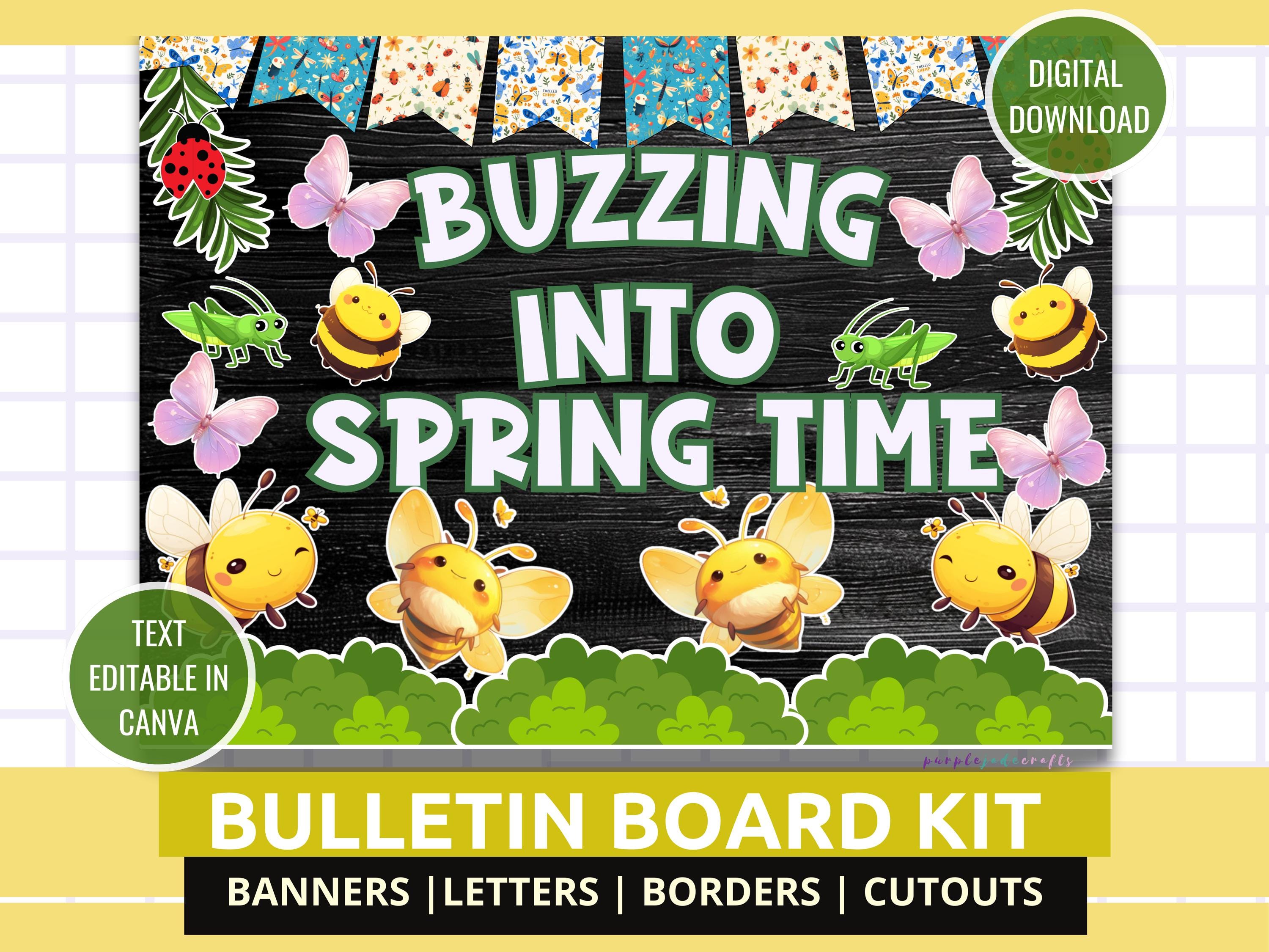 Spring Bulletin Board Kit With Buzzing Bees Theme Seasonal Classroom ...