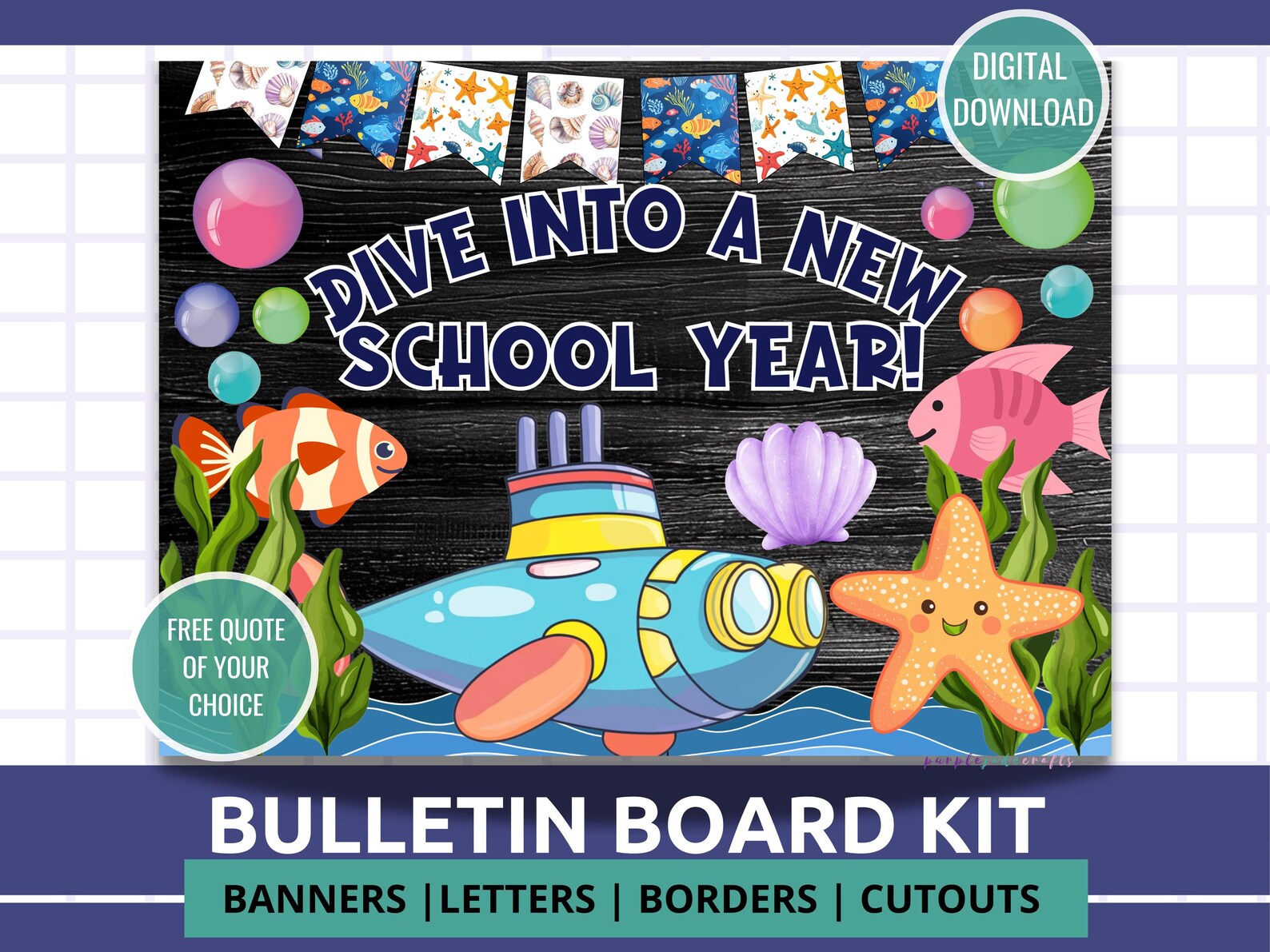 Classroom Bulletin Board Under the Sea Theme Decor Set Back to School ...