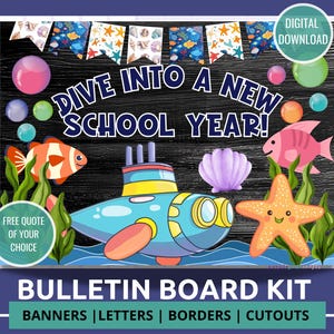 Classroom Bulletin Board Under the Sea Theme Decor Set Back to School ...