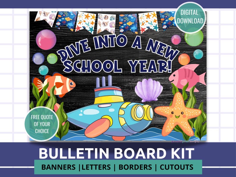 Classroom Bulletin Board Under the Sea Theme Decor Set Back to School ...