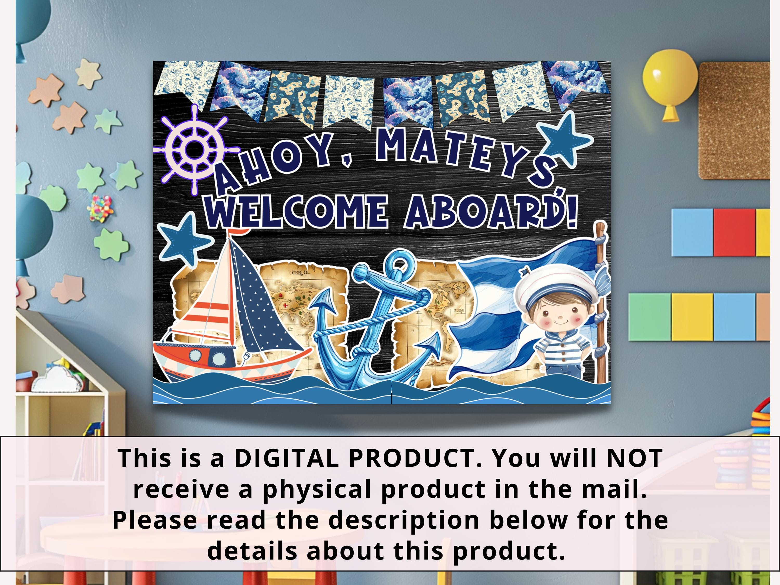 Classroom Bulletin Board Back to School Decor Nautical Theme Welcome ...