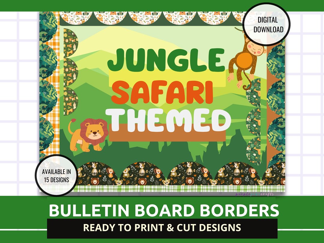 Bulletin Board Border Jungle Safari Themed Borders Bulletin Board ...