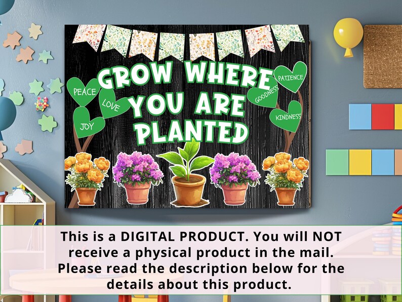 Christian Bulletin Board Kit Grow Where You’re Planted Spring Faith ...