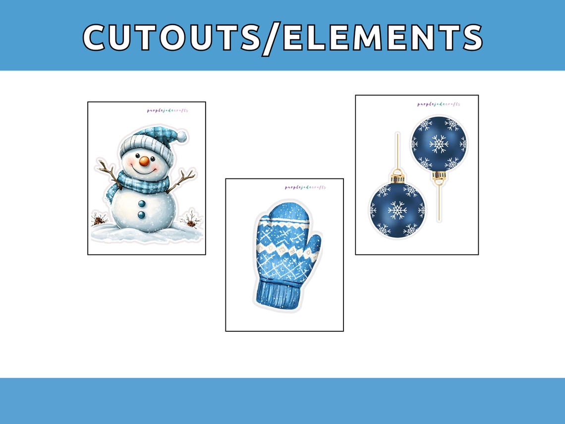 Bulletin Board Kit Blue Themed Christmas Decor Kit Winter Wonderland ...