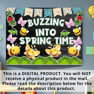 Spring Bulletin Board Kit With Buzzing Bees Theme Seasonal Classroom ...