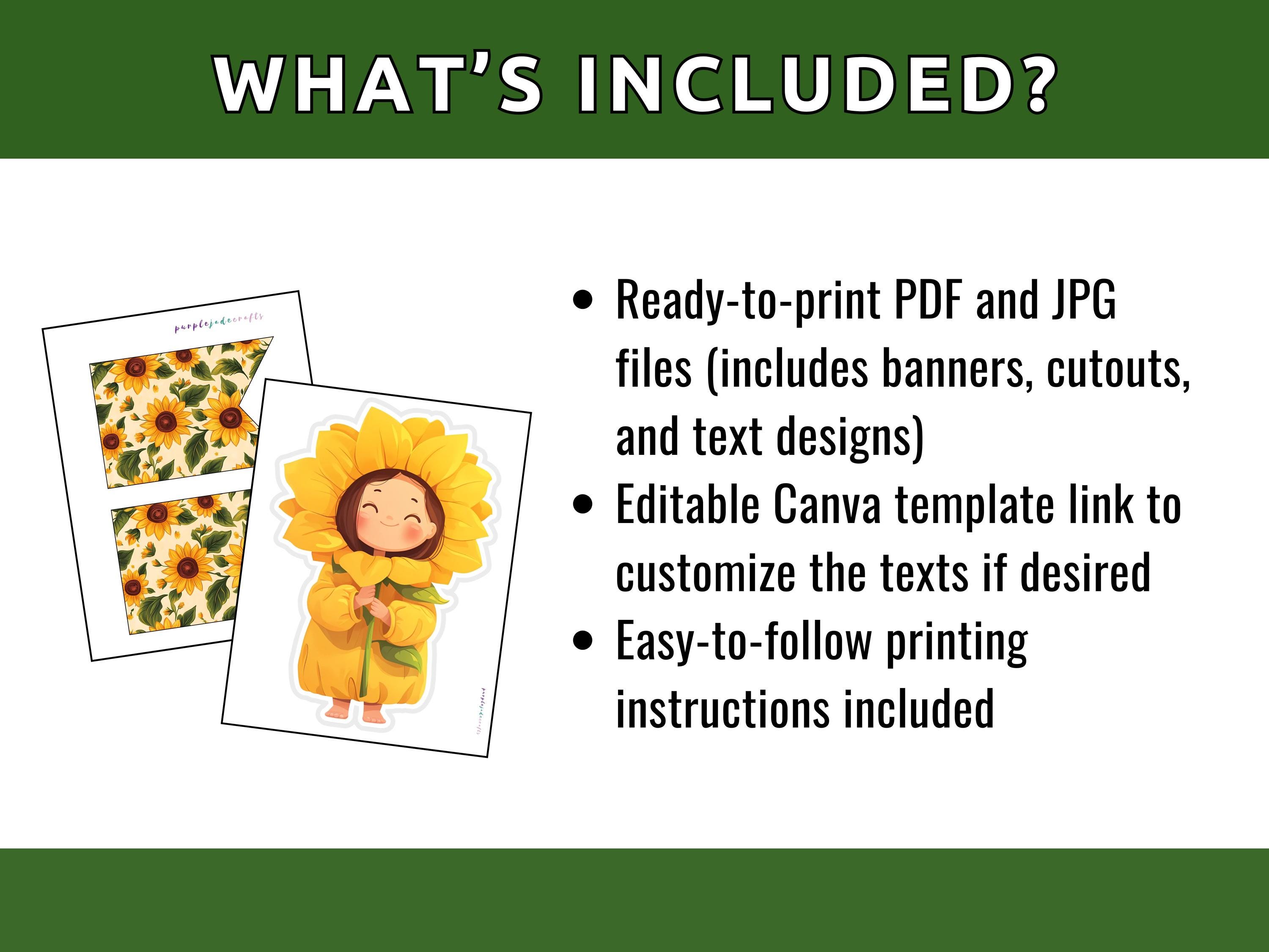 Sunflower Themed Bulletin Board Kit Printable Classroom Decor Kit ...