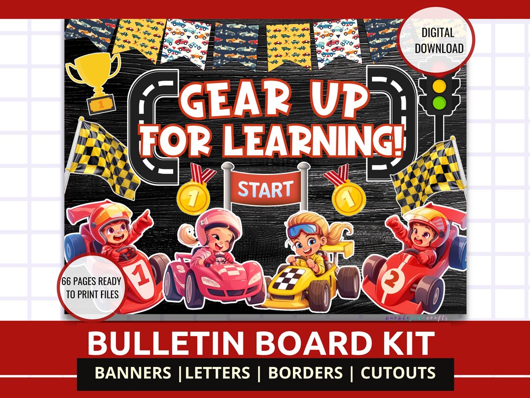 Race Car Bulletin Board Kit Classroom Decor Back to School Display Race ...