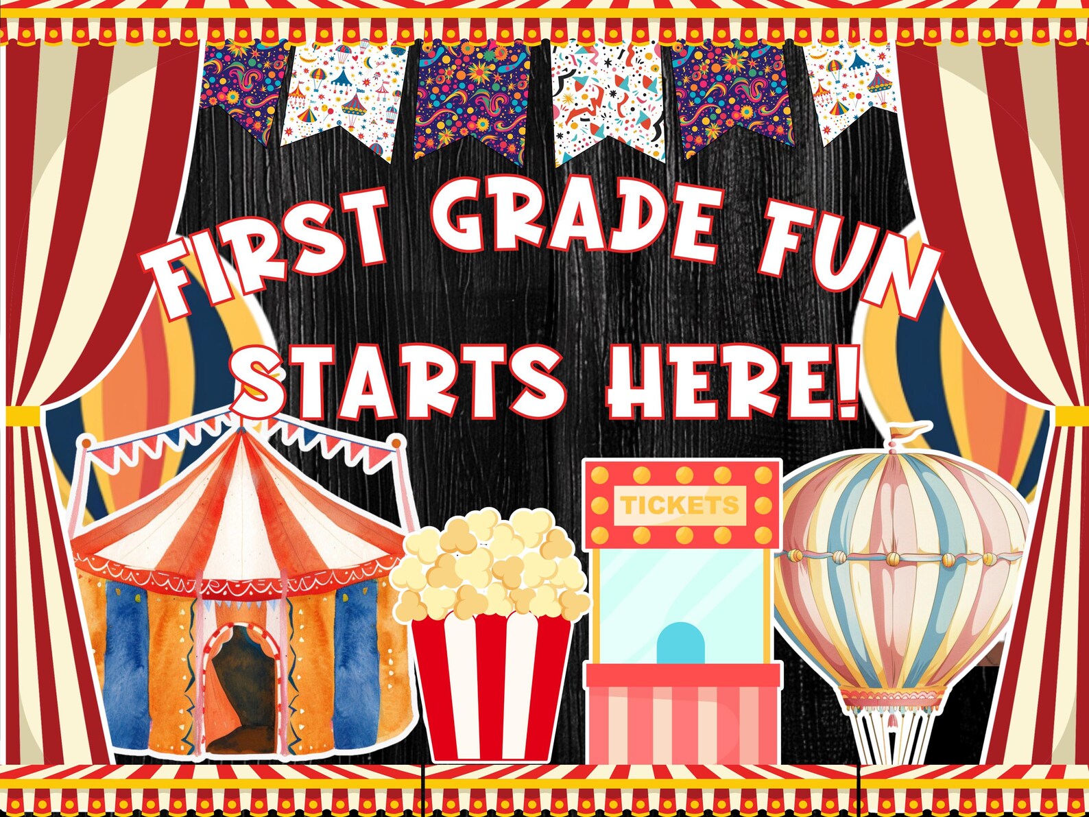 Classroom Bulletin Board Design Carnival Fun Theme Decor Set Back to ...