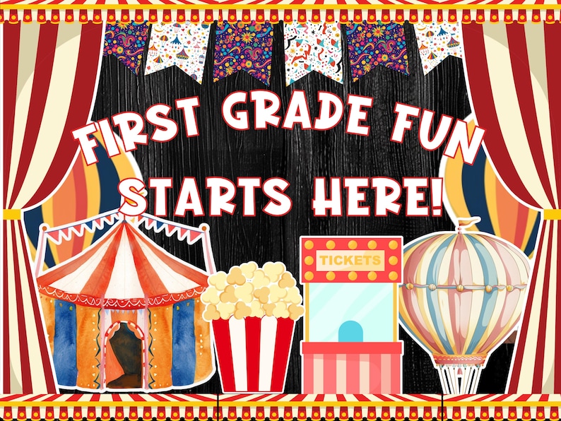 Classroom Bulletin Board Design Carnival Fun Theme Decor Set Back to ...