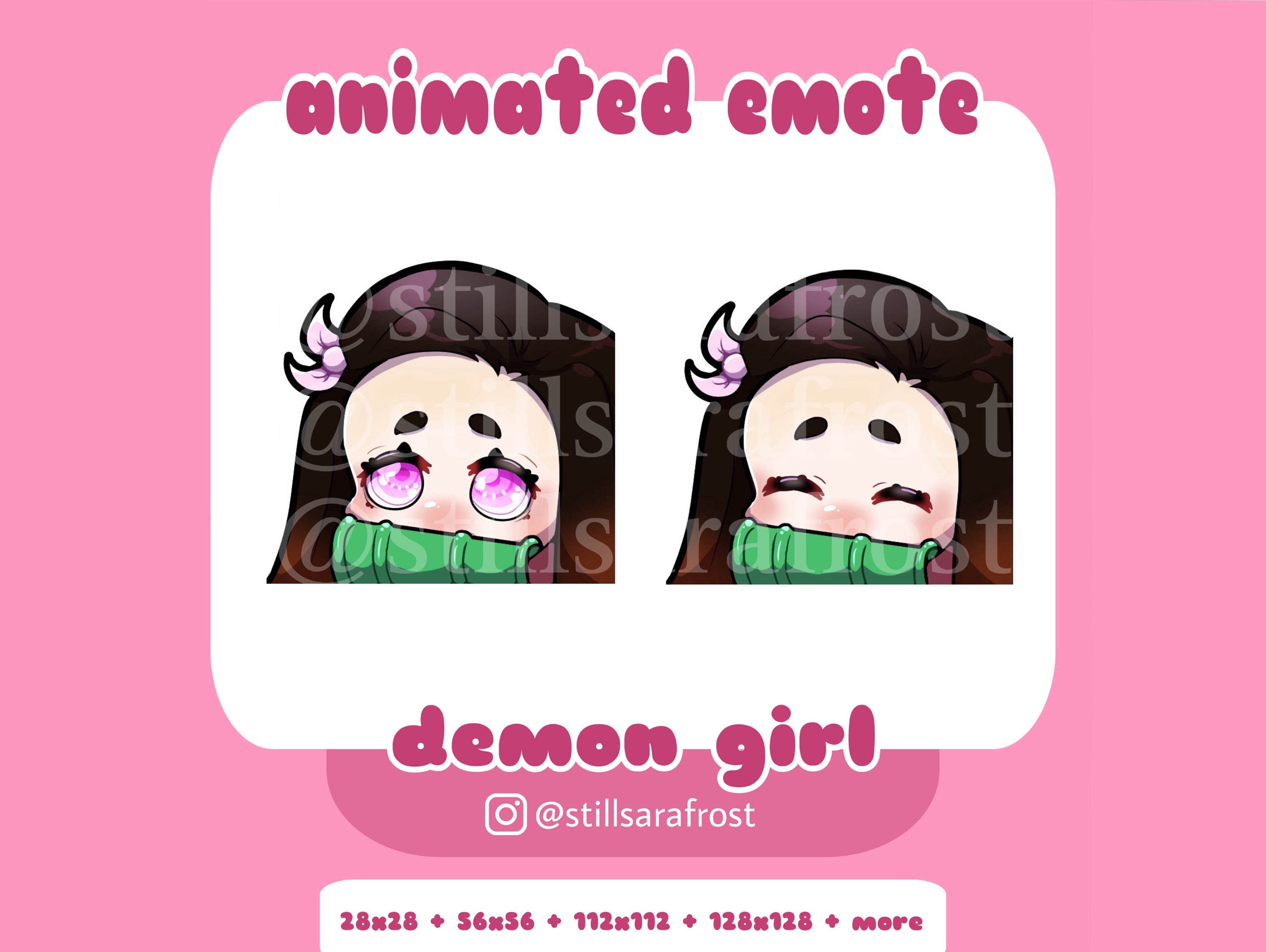 Animated Twitch/discord Emote Demon Girl Chibi for Streamers Instant ...