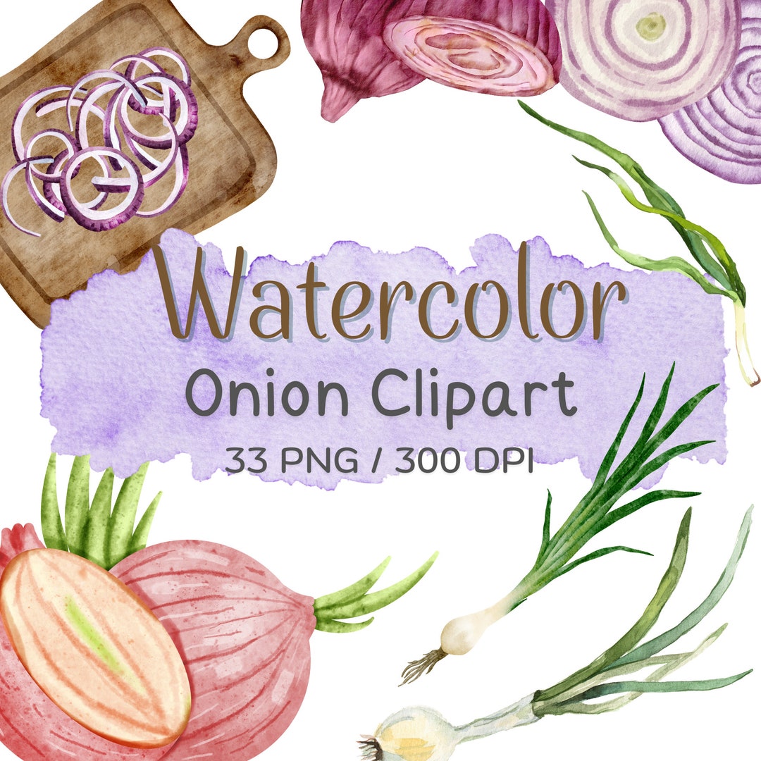 Watercolor Onion Clipart, Onion Clipart, Spring Onion, Scallion, Cut ...