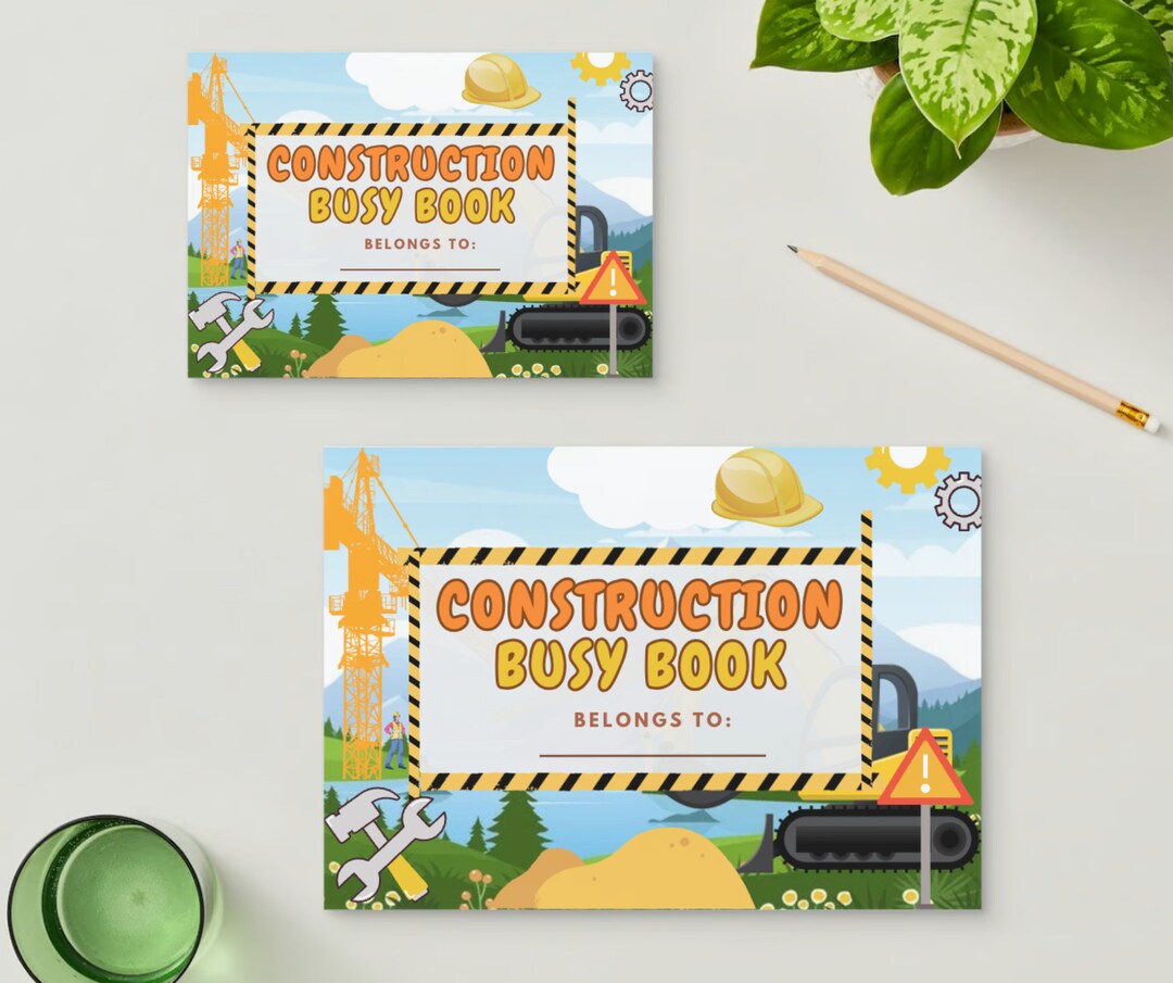 Customizable Construction-themed Busy Book Template Printable Canva ...