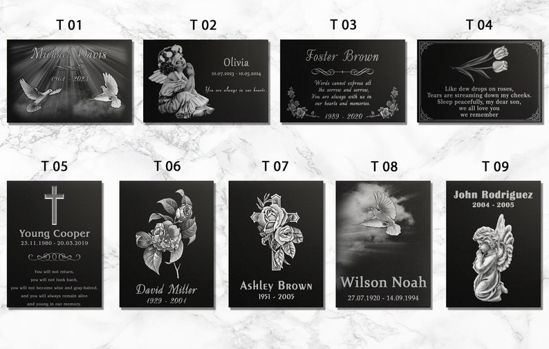 Memorial Stone for Garden, Grave Marker Cemetery, Engraved on Granite ...