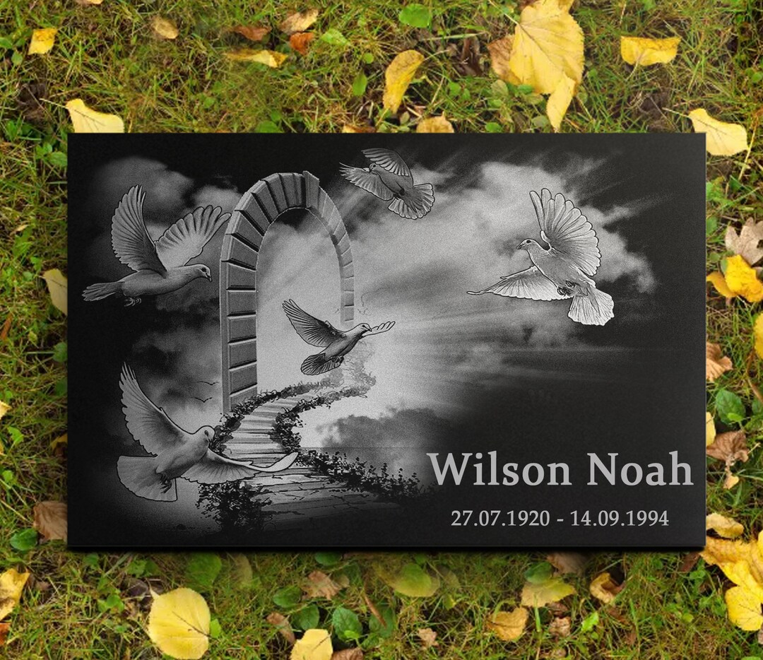 Grave Marker Cemetery, Engraved on Granite Name, Custom Grave Stone for ...