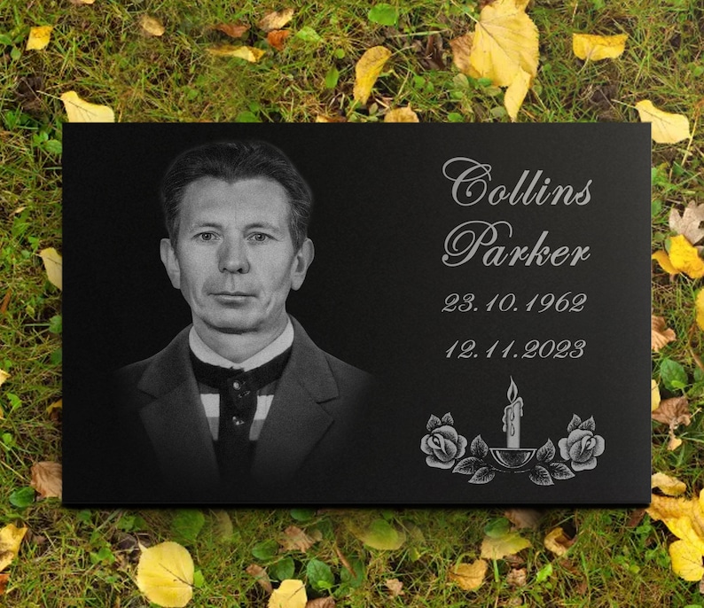 Engraved on Granite Name, Custom Grave Stone for Cemetery, Personalized ...