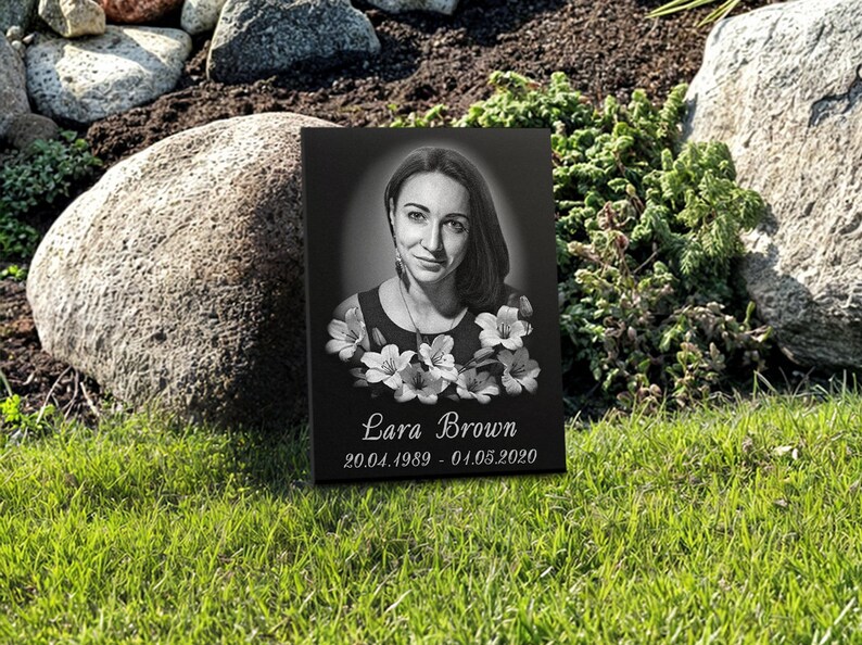 Grave Marker Cemetery, Engraved on Granite Name, Custom Grave Stone for ...