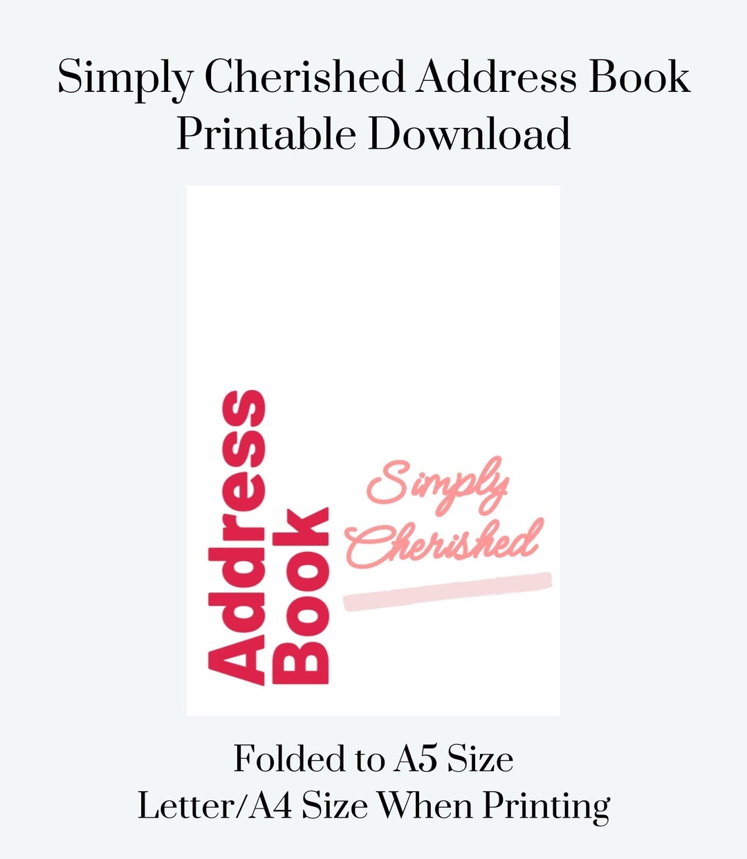 Address Book, Printable Download - Etsy