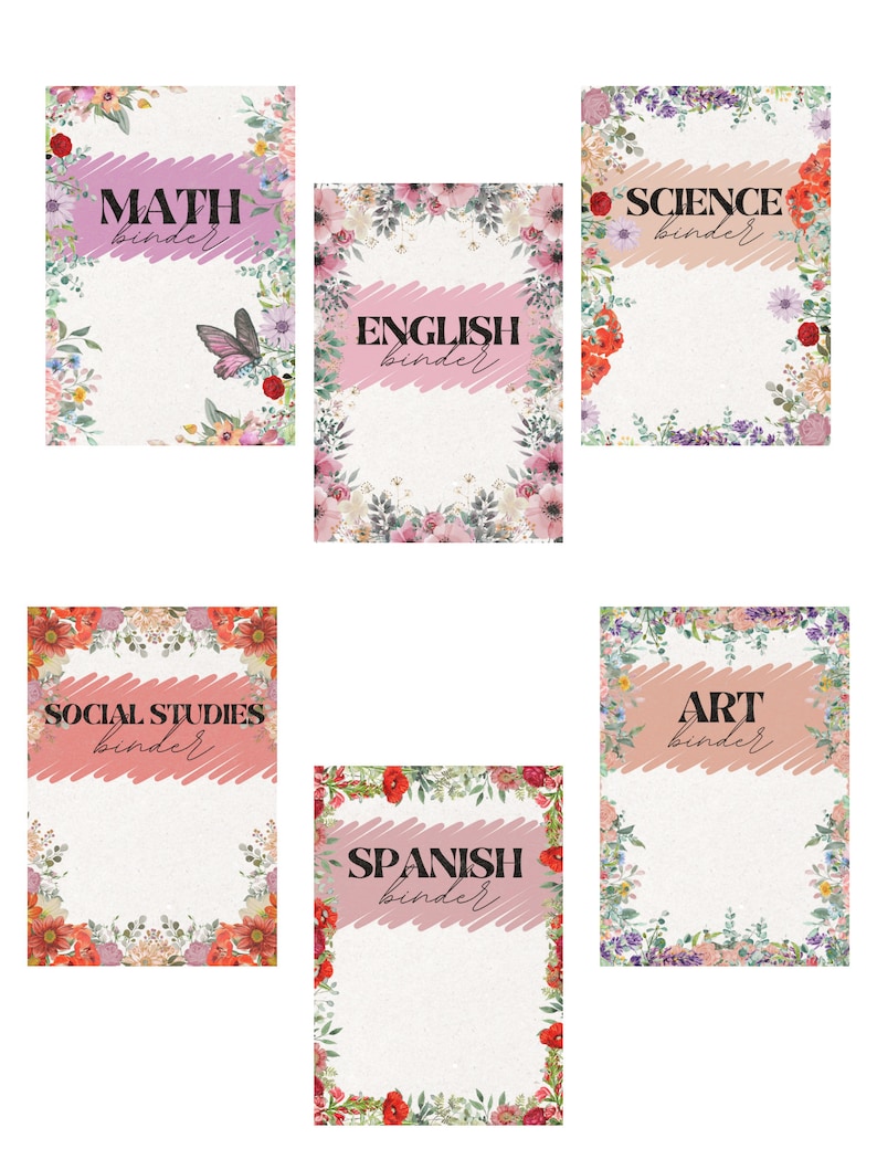 Girly Binder Covers Printable and Editable Binder Covers Elementary ...