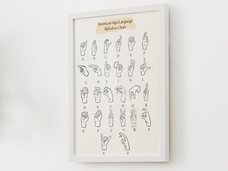 American Sign Language Alphabet Chart ABC Sign Language Sign Language ...