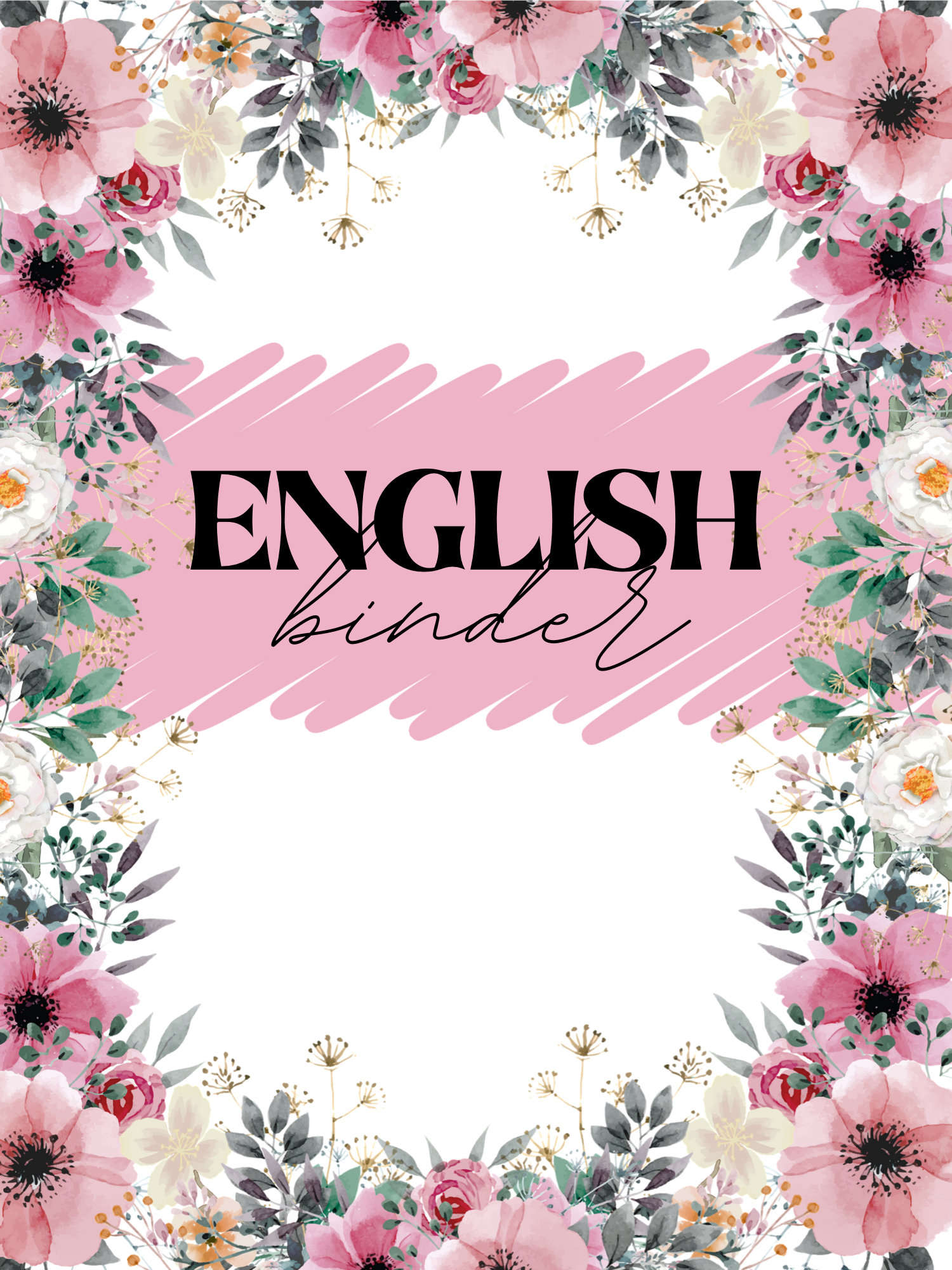 Girly Binder Covers Printable and Editable Binder Covers Elementary ...